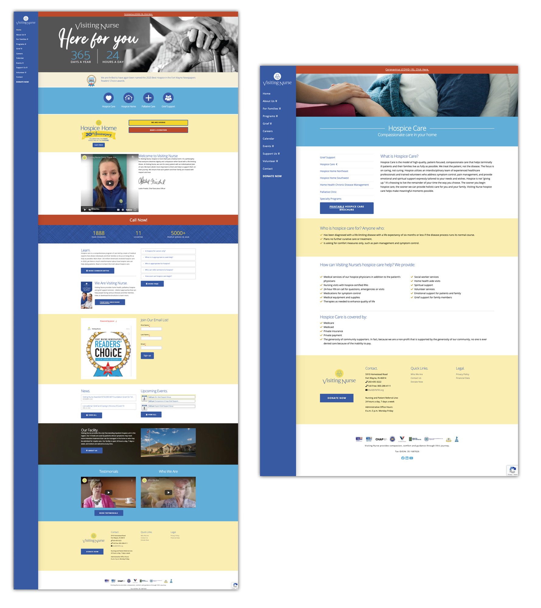 Visiting Nurse Website - Just Sue Graphic Design